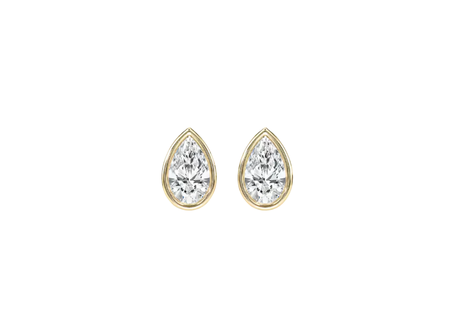 Pear Bezel Diamond Studs