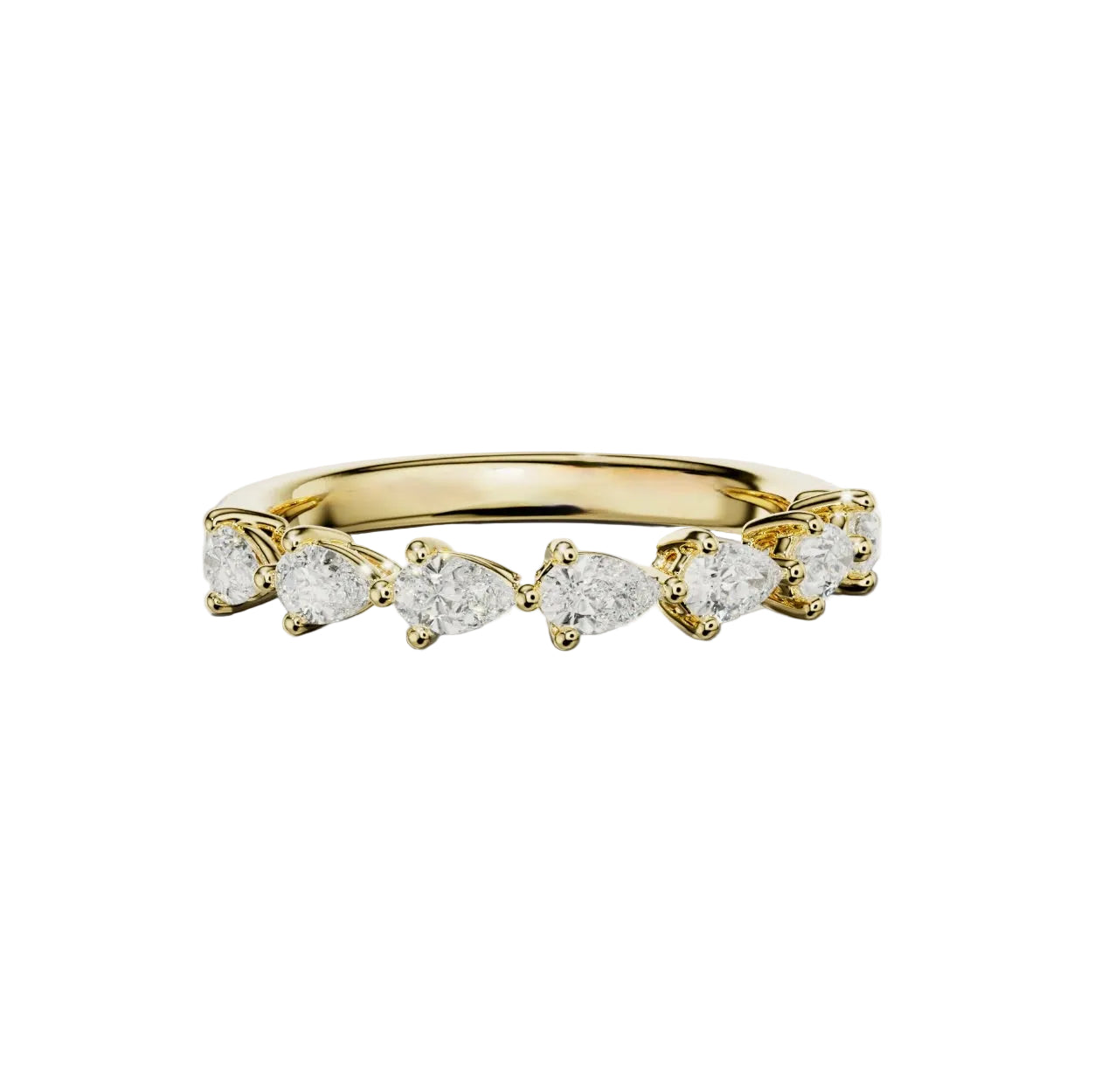 Lab Grown East-West Pear Band