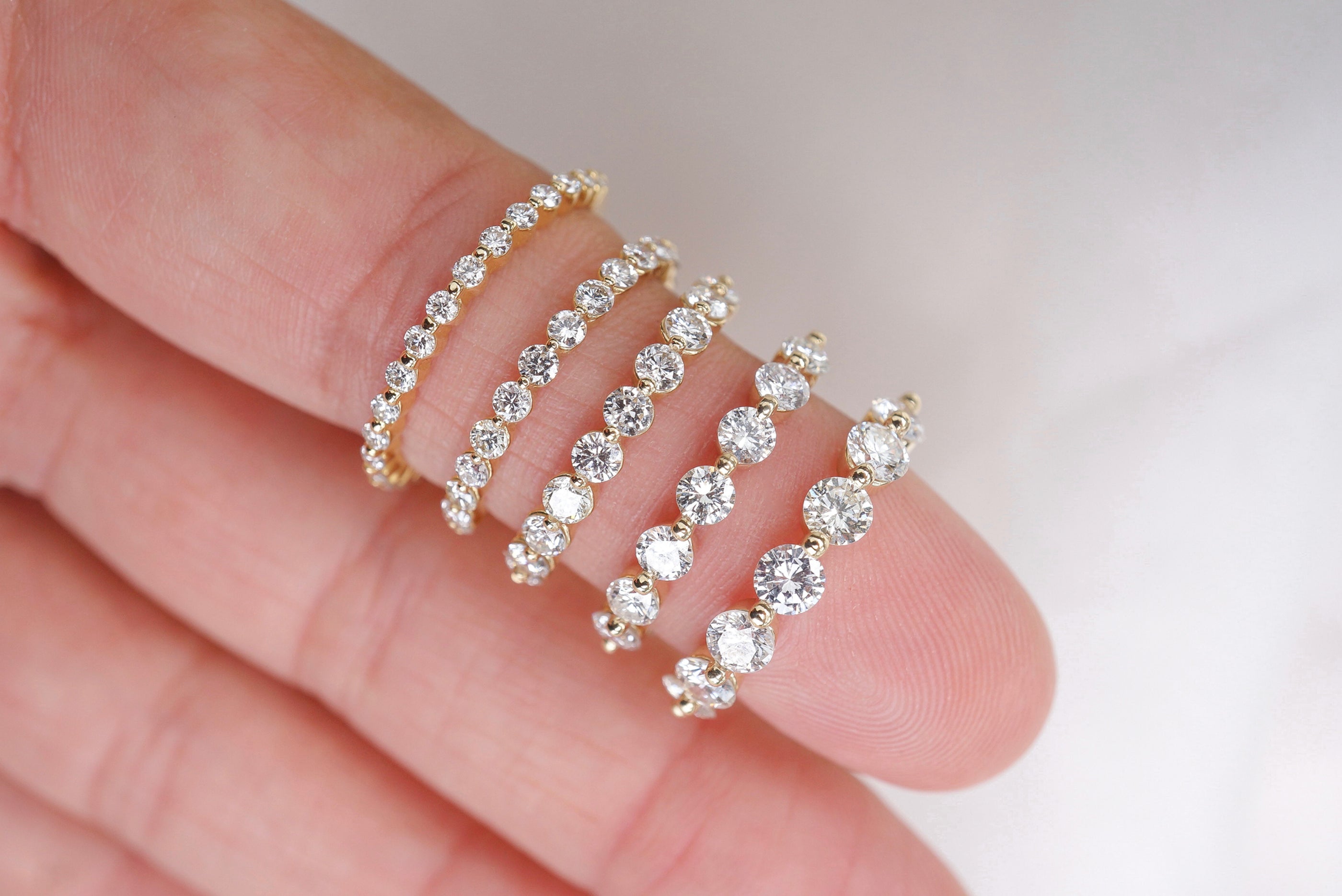 Single Shared Prong Diamond Band